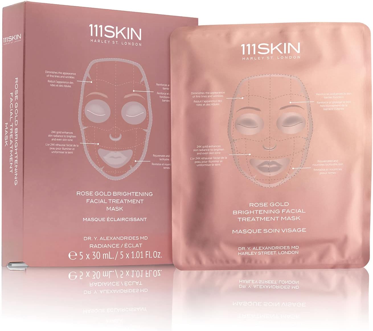 111SKIN Rose Gold Brightening Facial Treatment Mask | Fragrance Free ...